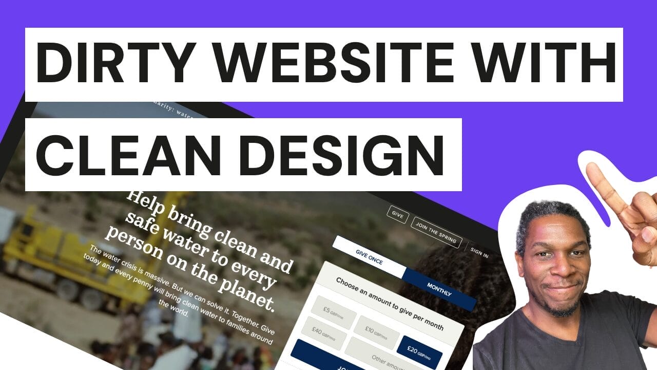 Charity Water Is a Dirty Website With A Clean Design - Grill My Website